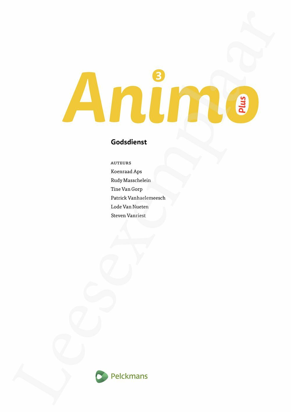 Animo 3 Plus Leerwerkboek (incl. Pelckmans Portaal) – Godsdienst ...