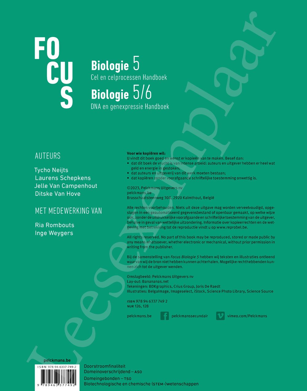 Focus Biologie 5 Cel en celprocessen Handboek (incl. Pelckmans Portaal ...