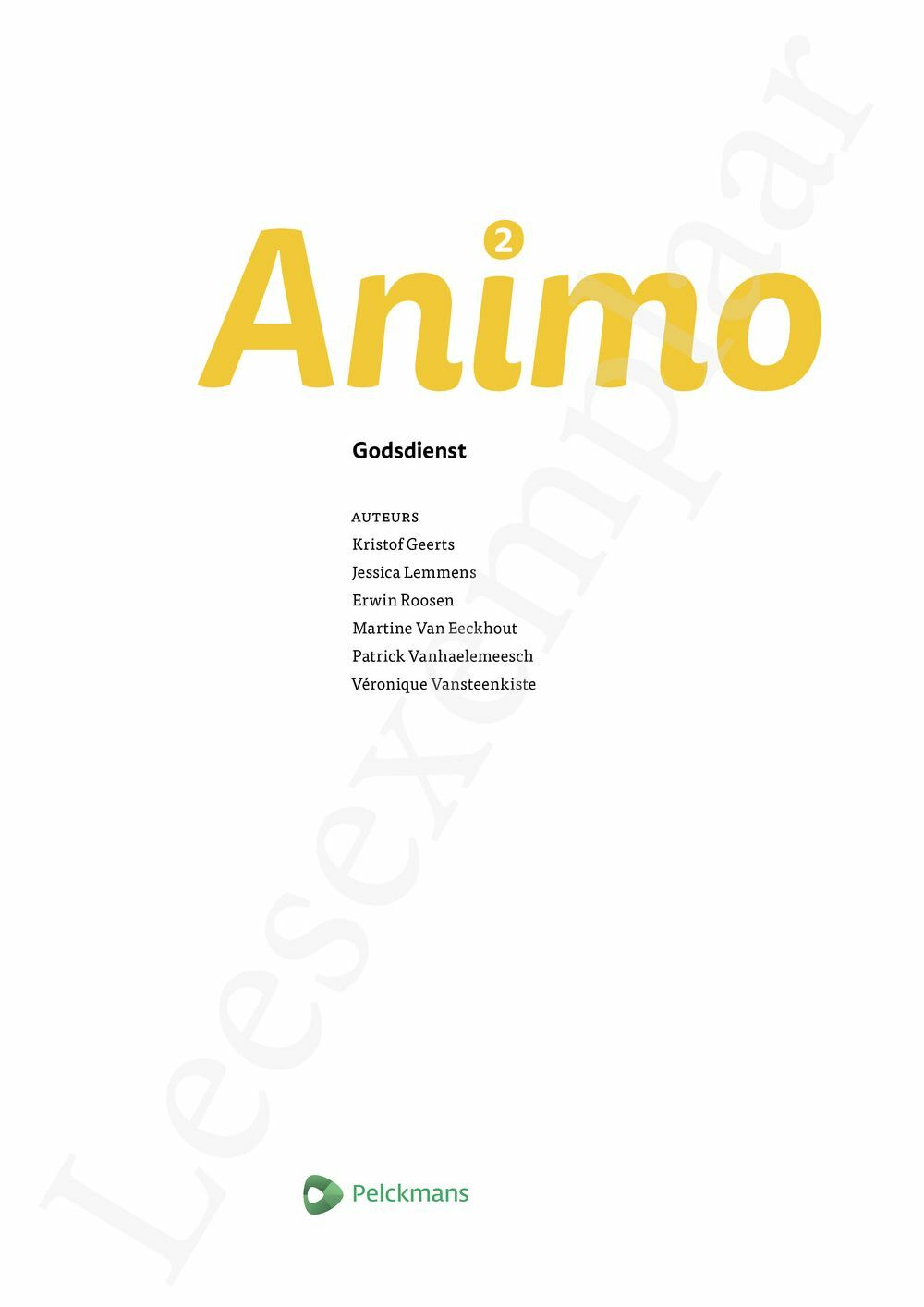 Animo 2 Leerwerkboek (incl. Pelckmans Portaal) – Godsdienst | Pelckmans