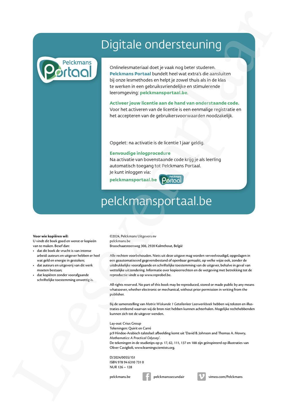 Matrix Wiskunde 1 Getallenleer Leerwerkboek (incl. Vademecum en ...