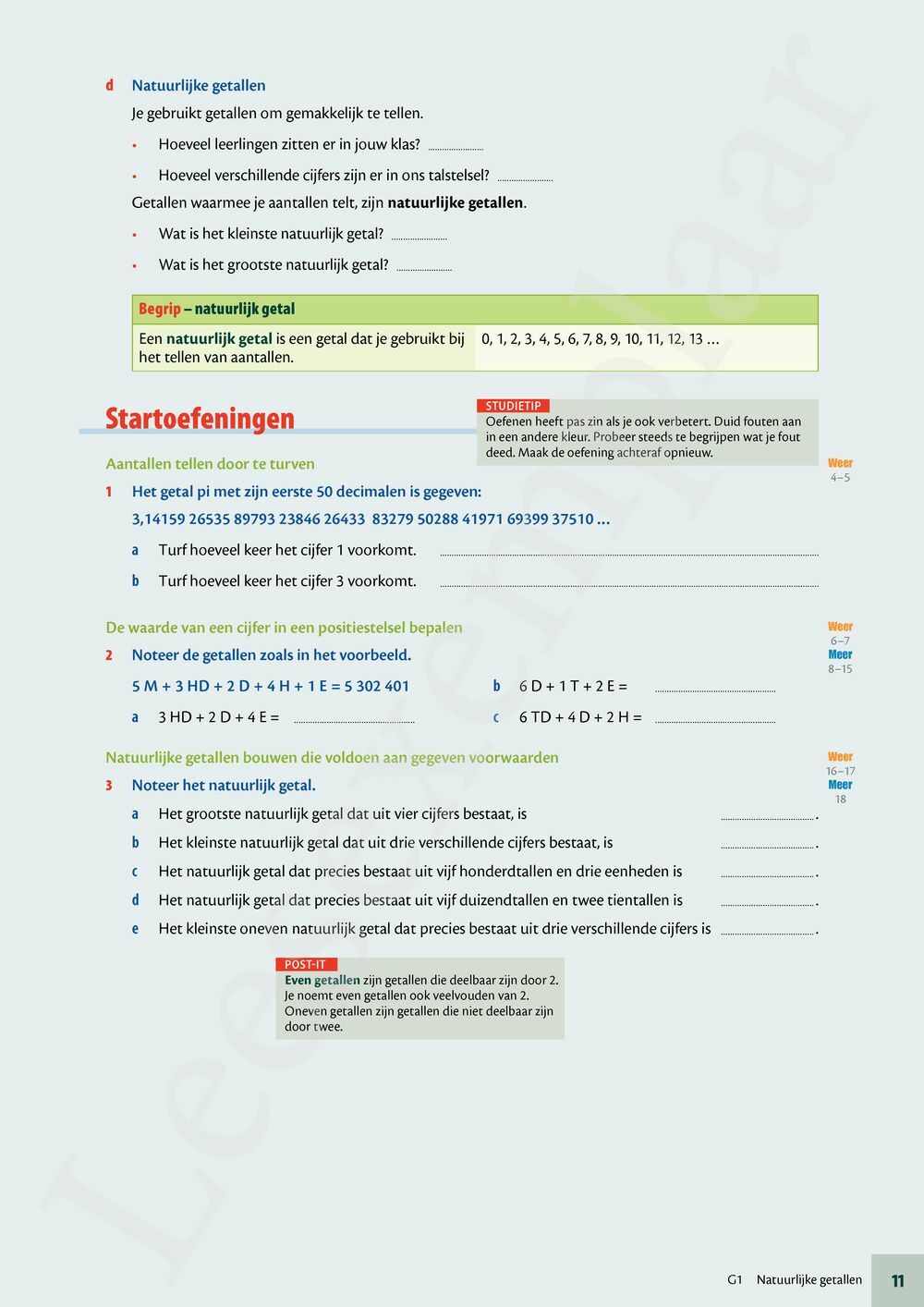 Matrix Wiskunde 1 Getallenleer Leerwerkboek (editie 2024) (incl ...