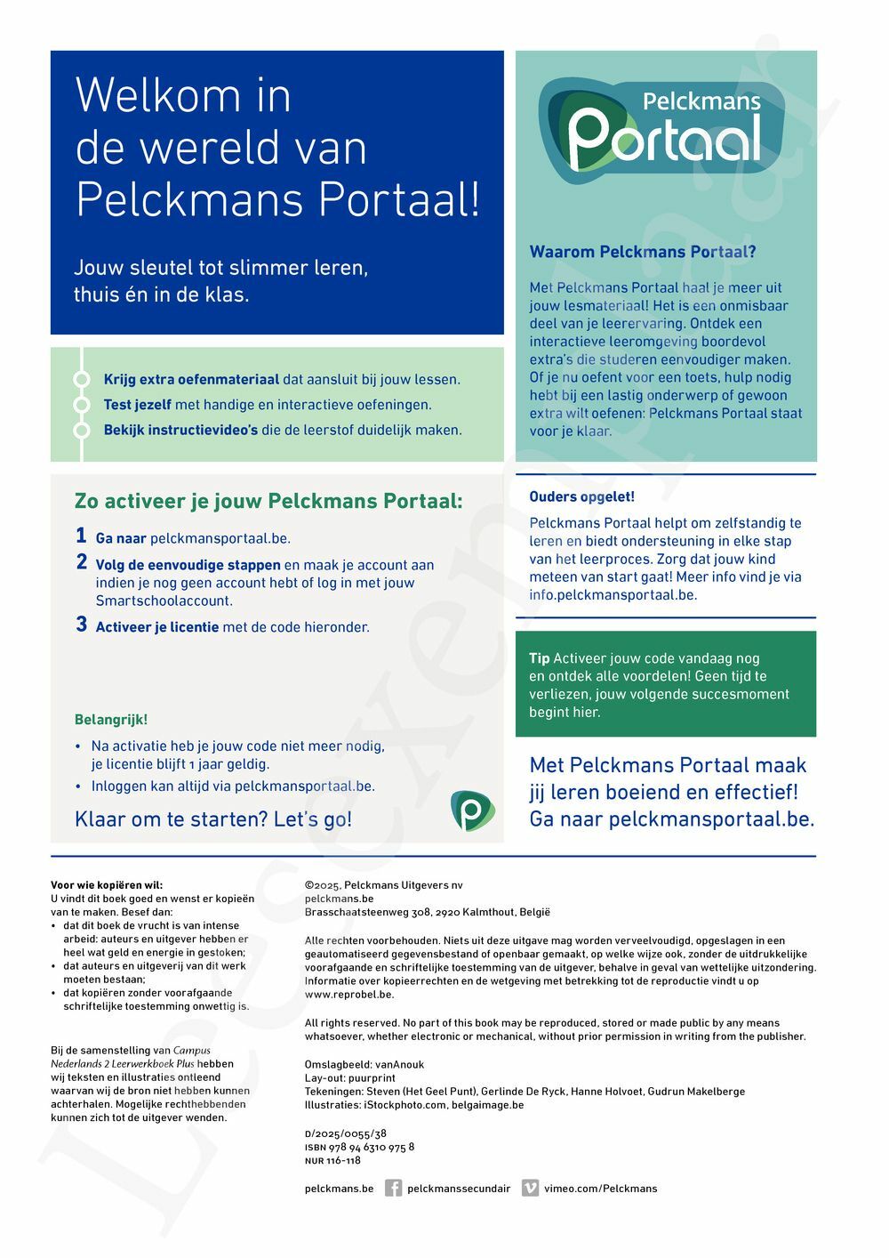 Campus Nederlands 2 Leerwerkboek Plus (editie 2025) (incl. Pelckmans ...