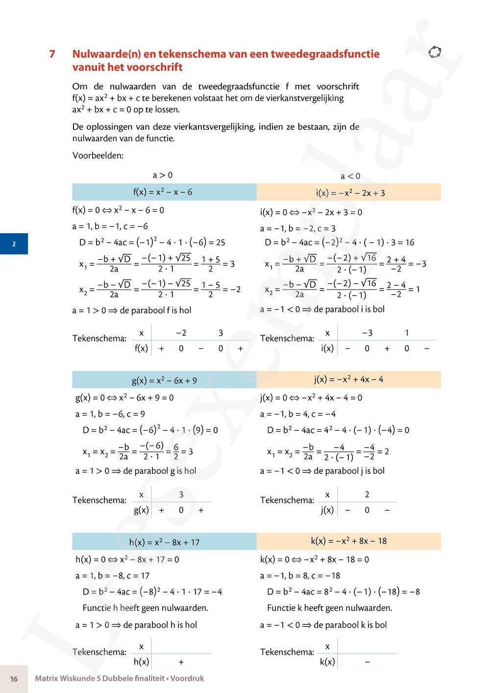 Matrix Wiskunde 5/6 Analyse, algebra Dubbele finaliteit Leerwerkboek ...