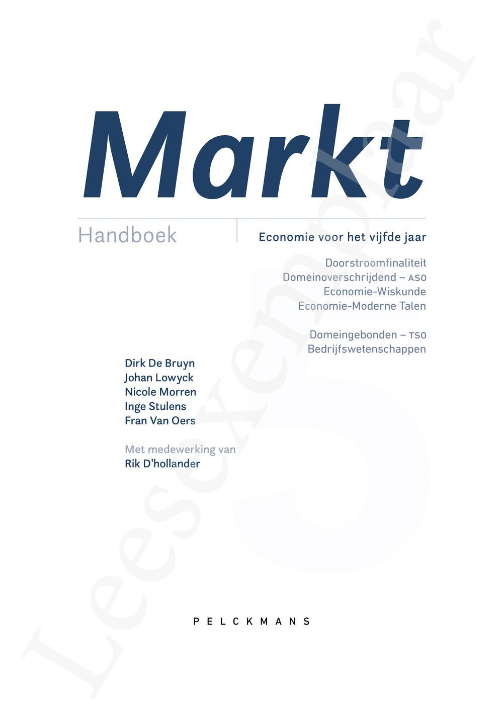 Markt 5 Economie Handboek (incl. Pelckmans Portaal) – Economie | Pelckmans