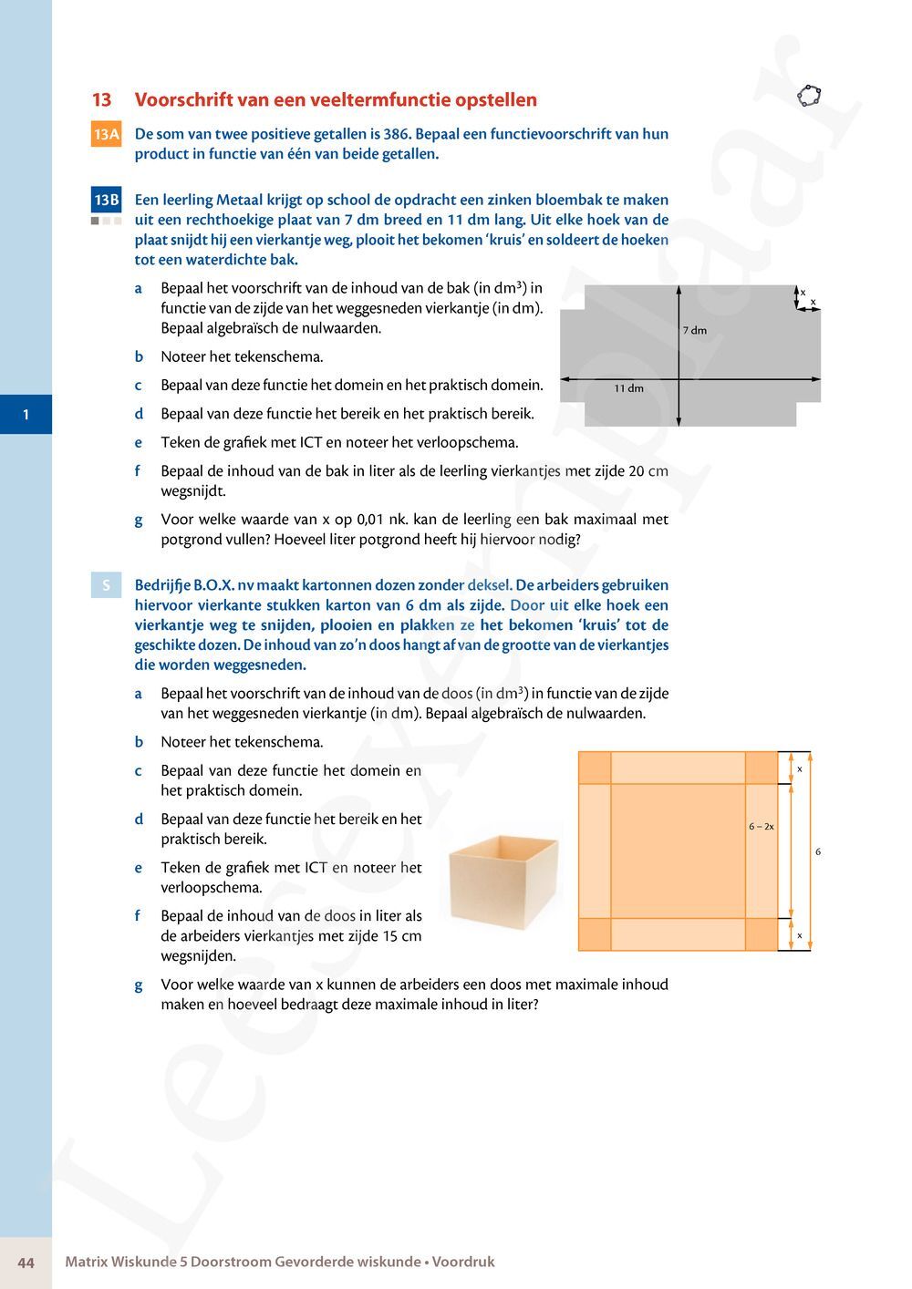 Matrix Wiskunde 5 Analyse deel 1: functieonderzoek Doorstroom ...