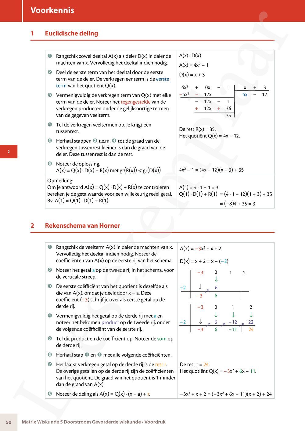 Matrix Wiskunde 5 Analyse deel 1: functieonderzoek Doorstroom ...