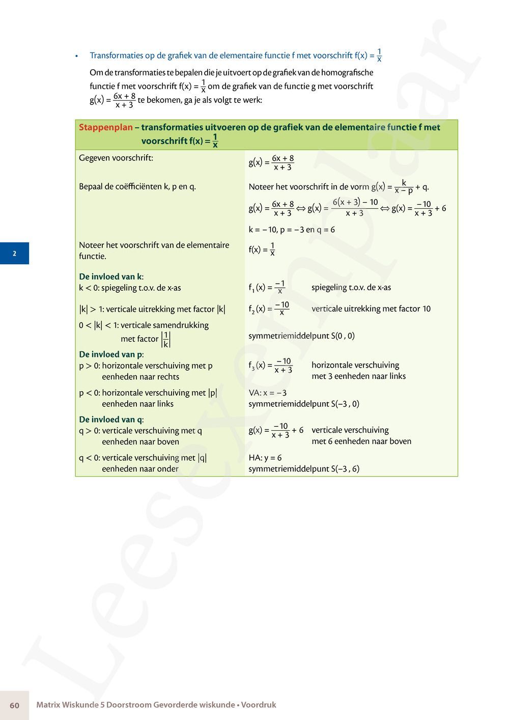 Matrix Wiskunde 5 Analyse deel 1: functieonderzoek Doorstroom ...