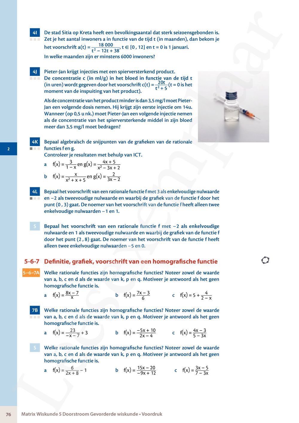 Matrix Wiskunde 5 Analyse deel 1: functieonderzoek Doorstroom ...