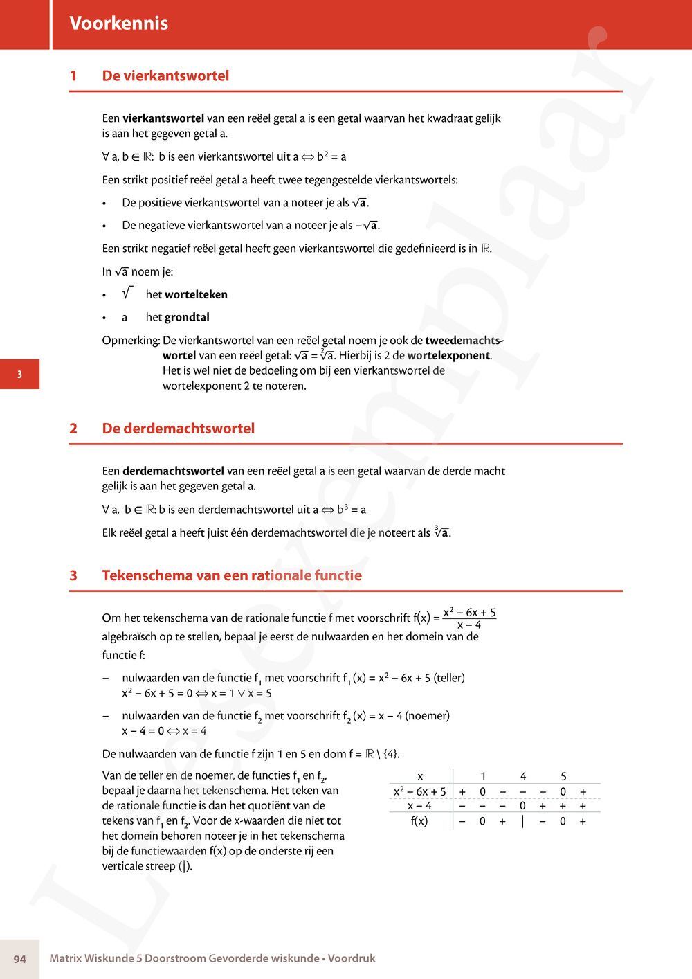 Matrix Wiskunde 5 Analyse deel 1: functieonderzoek Doorstroom ...