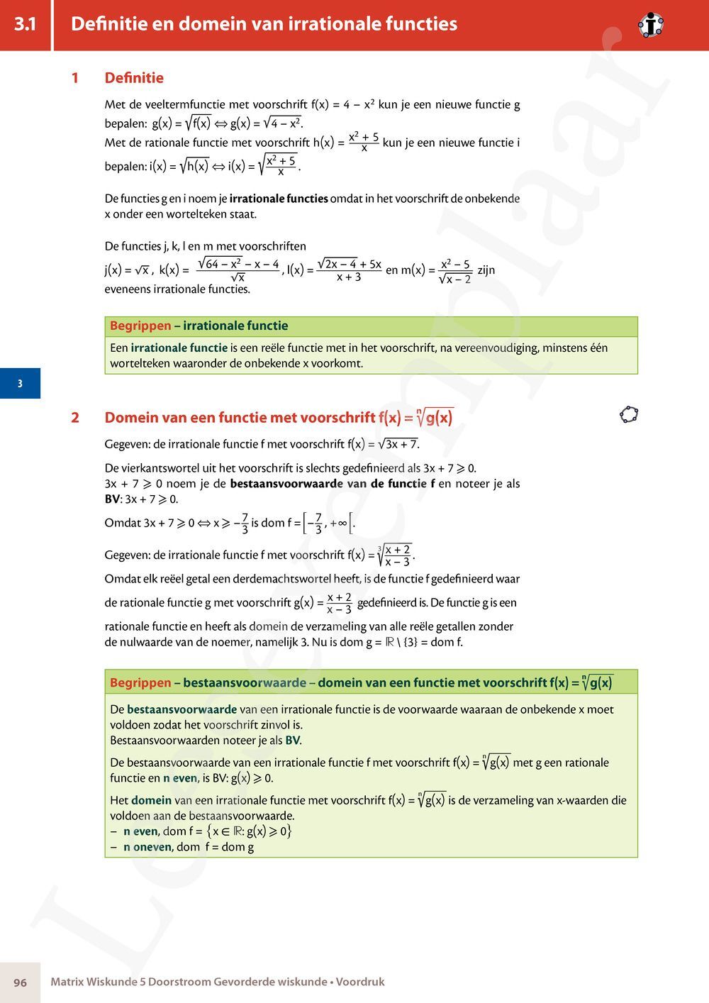 Matrix Wiskunde 5 Analyse deel 1: functieonderzoek Doorstroom ...